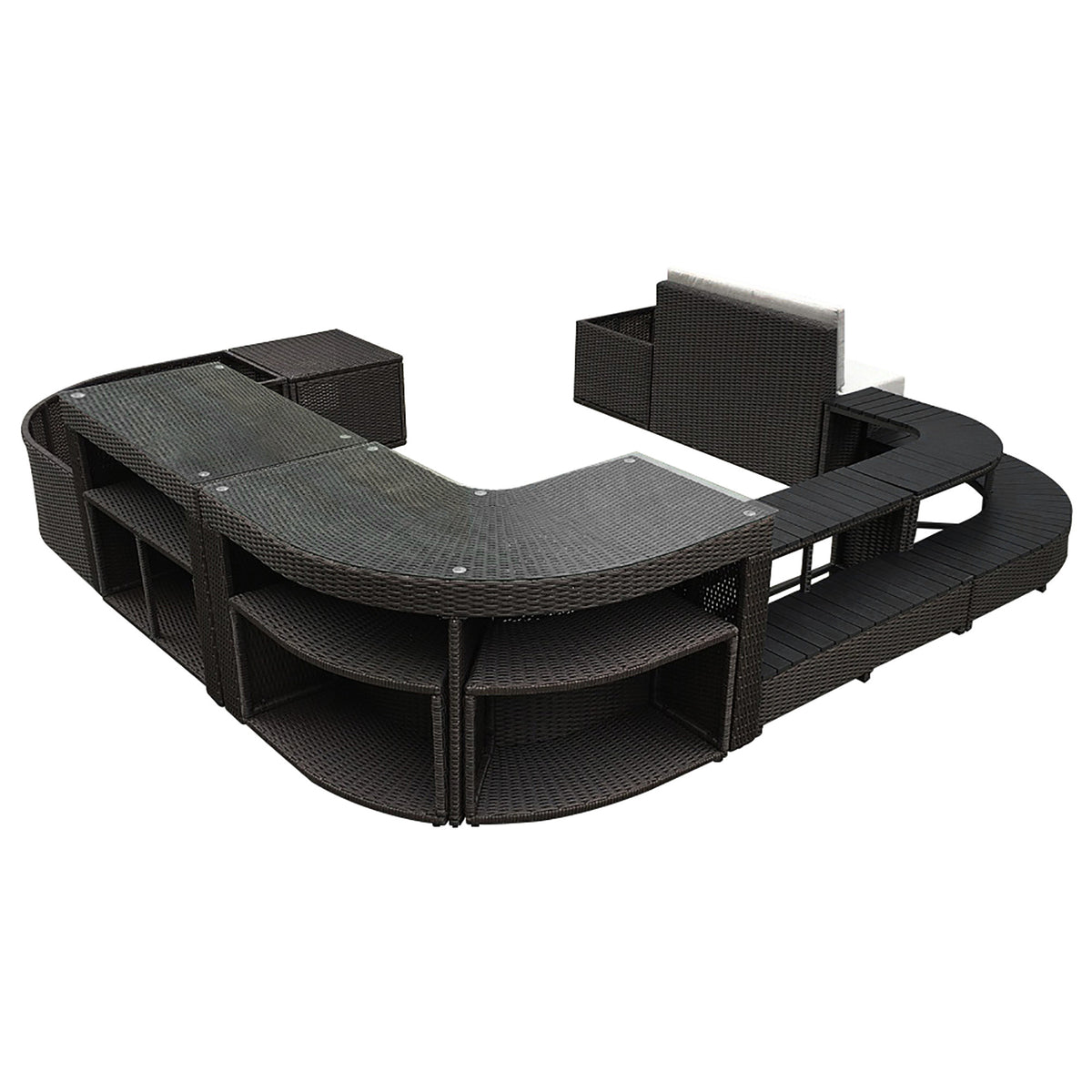 Corner Bar Set - Square Surround Furniture – Great Lakes Spas